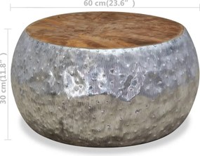 Konferenční stolek, hliník a teak, 60x60x30 cm 244549