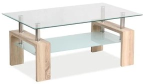 Konferenční stolek Lisa Basic II, čirá / dub sonoma