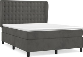 Box spring postel s matrací tmavě šedá 140x200 cm samet 3129454