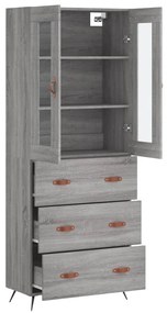 Skříň highboard šedá sonoma 69,5 x 34 x 180 cm kompozitní dřevo - Default Title