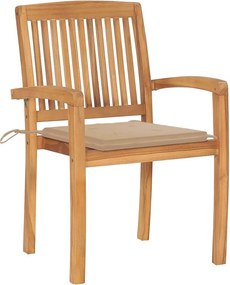 Stohovací zahradní židle s poduškami 4 ks masivní teak 3073213