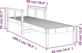 vidaXL Zahradní lehátko 199,5 x 62 x 55 cm masivní borové dřevo [832542] Barva: Přírodně impregnované