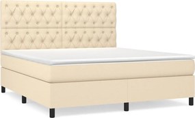 Box spring postel s matrací krémová 160x200 cm textil 3142030