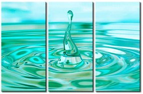 Obraz Padající tyrkysová kapka - abstrakce vznikajících vln na vodě
