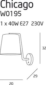 Nástěnné osvětlení MAXlight CHICAGO W0195