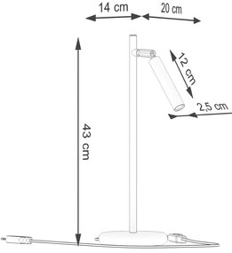 Bílá stolní lampa (výška 43 cm) Fideus – Sollux