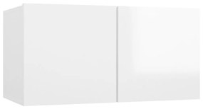 6dílný set TV skříněk bílý s vysokým leskem kompozitní dřevo - Default Title