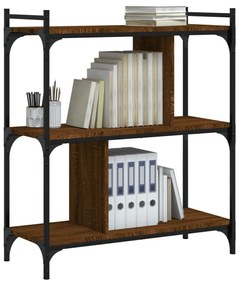 Petromila Knihovna se 3 policemi hnědý dub 76x32x88 cm kompozitní dřevo