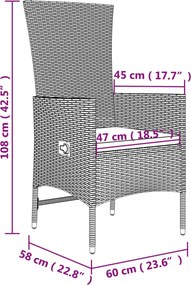 3dílná zahradní sedací souprava béžová polyratan a ocel 3157662