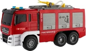 TEDDIES Auto hasičské 25 cm / Plast / Na setrvačník / Světlo a zvuk /