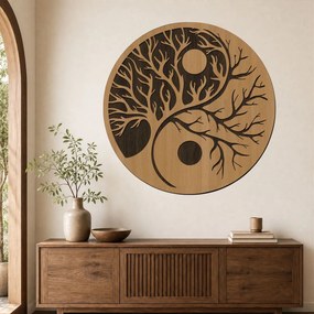 dřevo života 2 dílný dřevěný strom YING YANG na stěnu Zvolte barvu dekoru: Buk-Wenge, Zvolte rozměr Ø (cm): 60