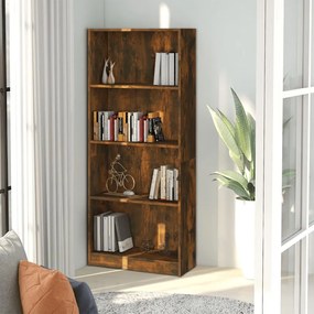 vidaXL 4patrová knihovna 60 x 24 x 142 cm kompozitní dřevo [815429] Barva: kouřový dub