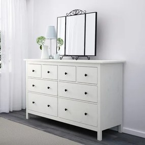 HEMNES Komoda s 8 zásuvkami, bílé mořidlo, 160x96 cm