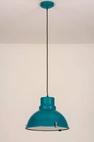 Závěsné modré retro svítidlo nad jídelní stůl Petrolbruin Extra Blue