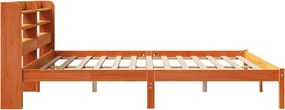Rám postele s čelem voskově hnědý 200x200 cm masivní borovice 3306563