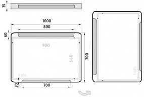 Nimco LED zrcadlo 1000x700 ZP 22004