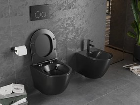 Mexen LENA BLACK WC závěsný klozet rimless, Slim, duroplast 3322XX85 - MEXEN