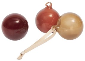 Ferm Living Skleněná vánoční ozdoba Roseate Opaque Ø 4 cm – set 3 ks, multi barva, sklo