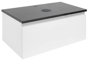 Koupelnová skříňka s krycí deskou SAT B-WAY 79x30x45 cm bílá lesk BWAY80WZ