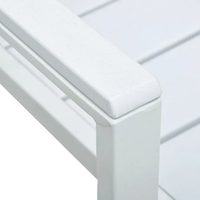 Zahradní židle 4 ks bílé HDPE dřevěný vzhled - Default Title