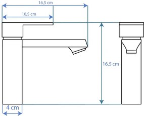 Rea MAYSON - Umyvadlová baterie, Zlatá, REA-B5101