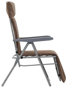 vidaXL Skládací zahradní židle s poduškami 2 ks hnědé