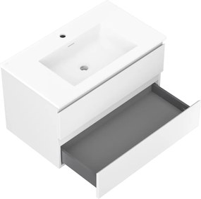 Mexen Orio, koupelnová skříňka 80 cm s umyvadlem Otis, 2 zásuvky, bílá matná, 91A10-08047-2-BFF01-W18M01
