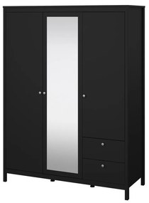 Šatní skříň Real II se zrcadlem, černá