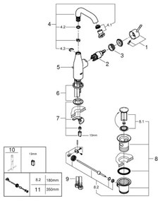 GROHE 23462DC1 - Umyvadlová baterie ESSENCE velikost M nerez