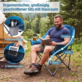 Costway Sada 2 skládacích kempinkových židlí, polstrovaná skládací židle