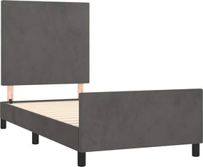 Rám postele bez matrace tmavě šedá 90 x 190 cm samet 3125606