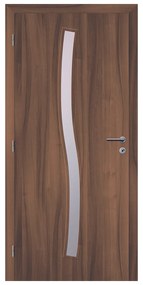 Solodoor Interiérové dveře Etta 1, 90 L, 950 × 1985 mm, fólie, levé, ořech královský, prosklené