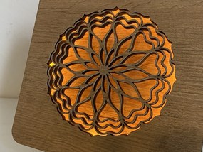 "Mandala srdce" lampa 19x19 cm provedení povrchu: bříza