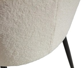 Hoorns Bílá látková jídelní židle Domila