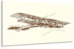 Obraz retro dvojplošník - 60x40 cm