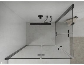 Mexen Lima Duo sprchový kout se skládacími dveřmi 80(dveře) x 70(dveře), 6mm čiré sklo, černý profil, 856-080-070-70-00-02