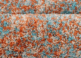 Breno Kusový koberec ENJOY SHAGGY 4500 Terra, 120x170 cm, Vícebarevné/Oranžová