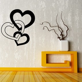 Samolepka na zeď - Propletená srdce (55x60 cm) - PopyDesign