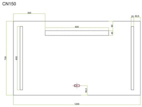 Mereo zrcadlo 120 x 70 cm s LED osvětlením CN150
