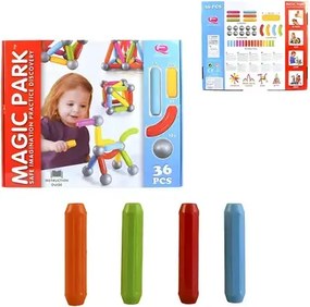 Magnetická stavebnice Magic Park 36 dílků / Plast, magnet / od 3 let