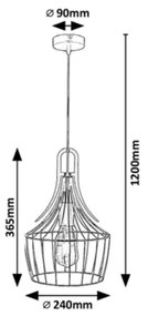 Rabalux 4925 - Lustr na lanku PAROV 1xE27/40W/230V