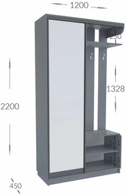 Šatní skříň/předsíň ELIS 120 wenge