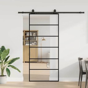 Posuvné dveře se sadou kování černé 90x205 cm ESG Glass 3375848