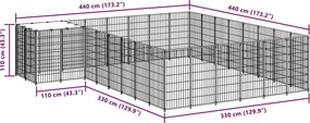 Psí kotec černý 15,73 m² ocel 3082227
