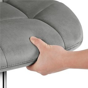 Sada 2 ks – Barová židle – světle šedá, 44 cm (šířka) × 50,5 cm (hloubka) × 89 cm – 111 cm (výška) (266864289937)