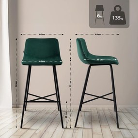 Barová židle Altona samet – zelená