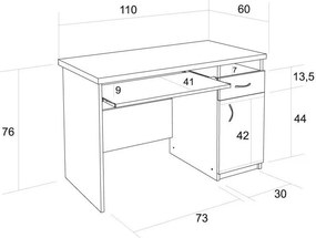 BRADOP Počítačový stůl TOM C009