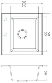 ALVEUS 1149111 - Kuchyňský dřez GEM 50x50 cm granit/béžová