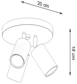 Sollux SL.1015 - Bodové svítidlo RING 3xGU10/10W/230V bílá