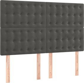 Box spring postel s matrací tmavě šedá 140x200 cm samet 3138086